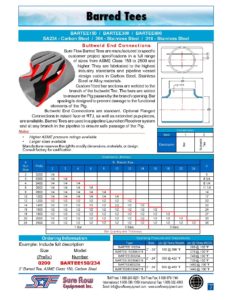 Barred Tees Dimensions and Connections - Sure Flow Equipment Inc.